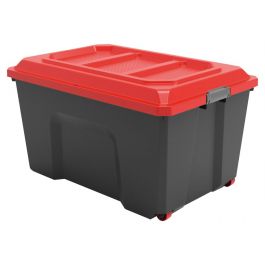 contenitore locker 135 lt nero rosso l78,6xp58,5xh45 cm - bricocenter