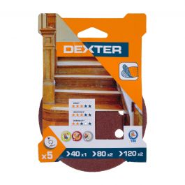 abrasivo per smerigliatrice/trapano dexter per legno 115mm forato grana ...